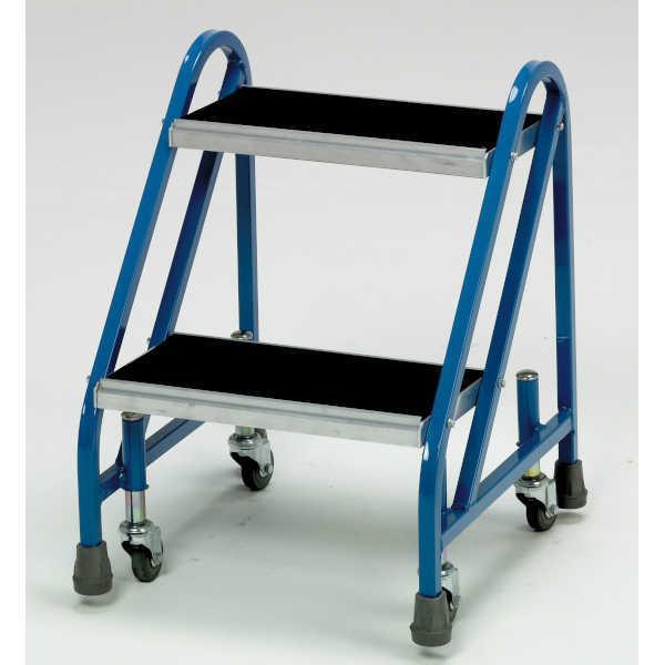 Mobile Safety Roller Steps 2 Tread Fluted Rubber Steps